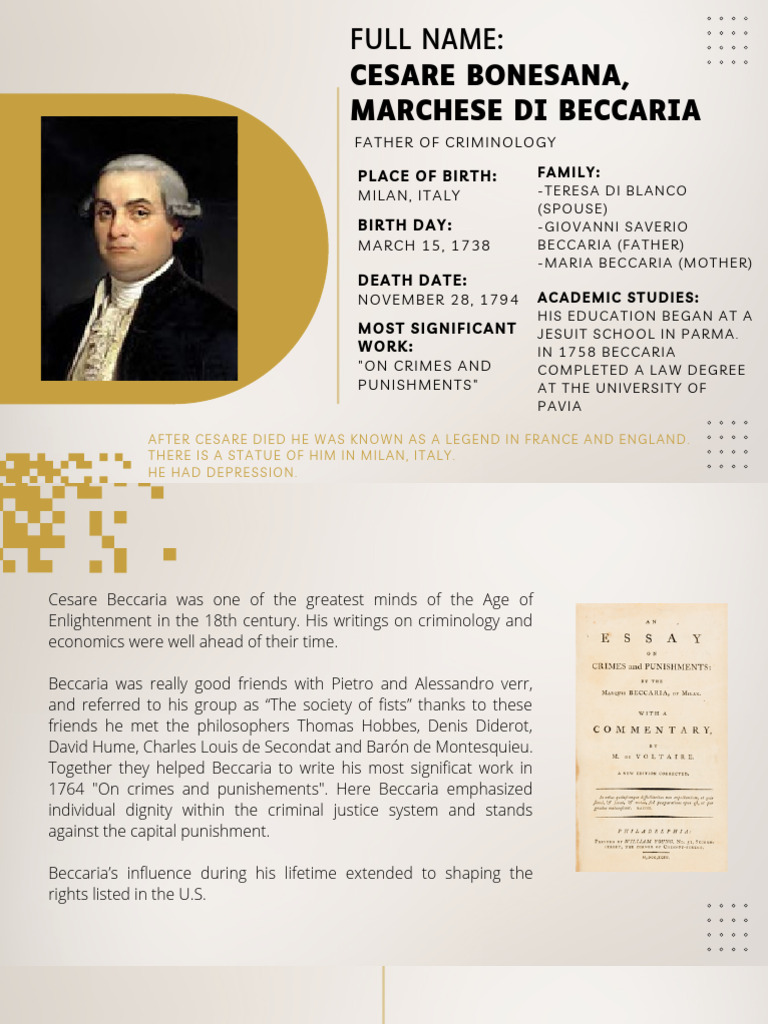 Cesare Beccaria Pdf Criminal Justice Crime Violence