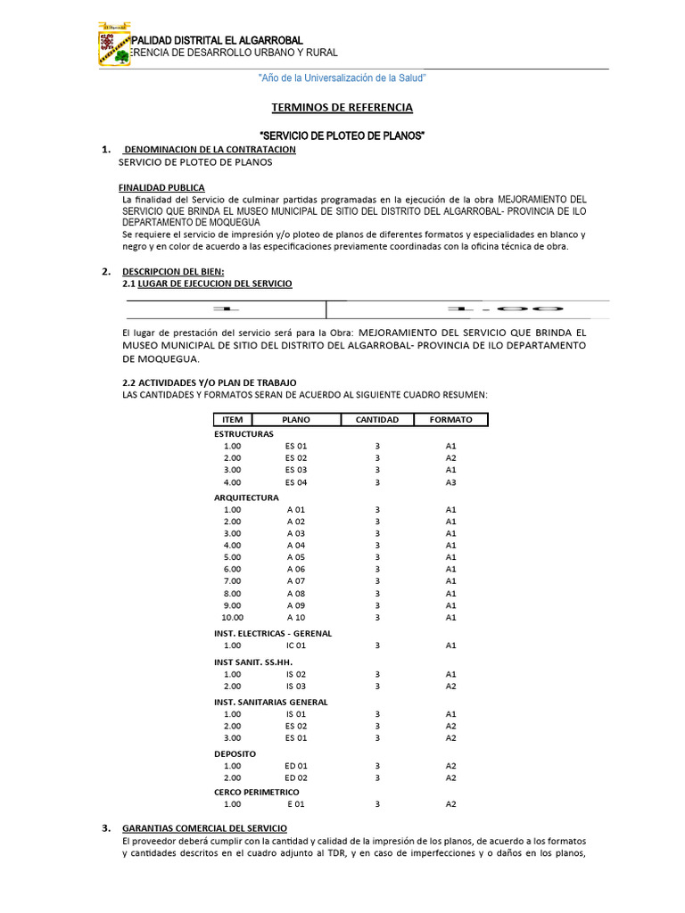 TDR Ploteo de Planos | PDF