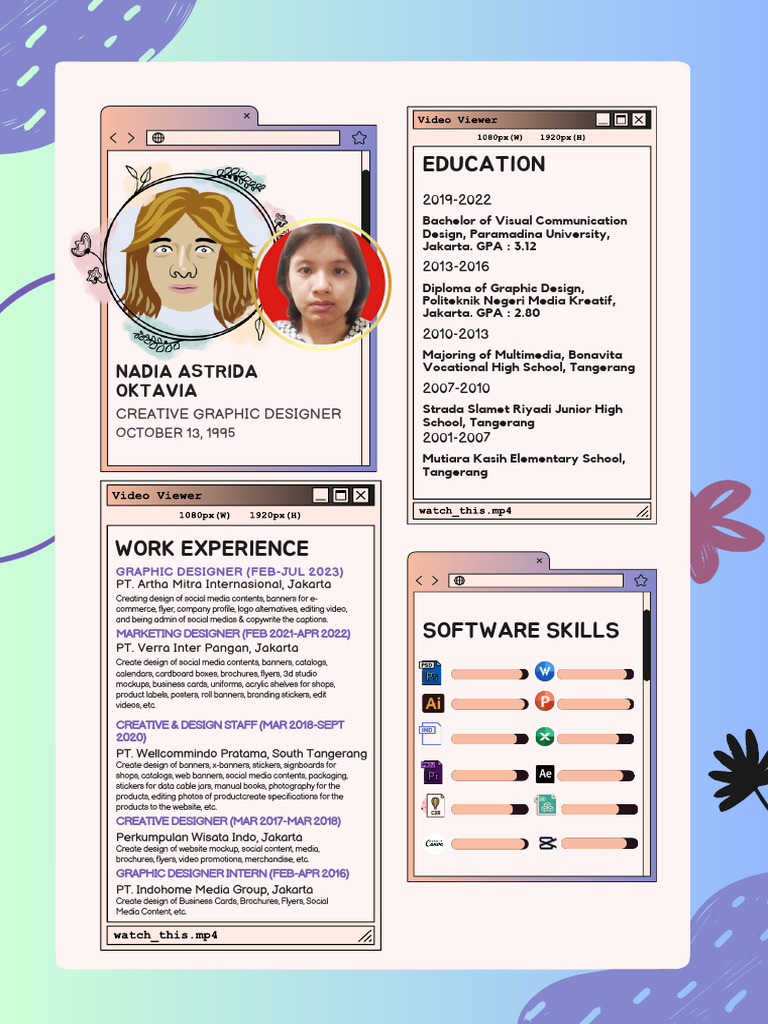 Nadia Astrida Oktavia CV Portfolio- | PDF | Computing | Communication ...