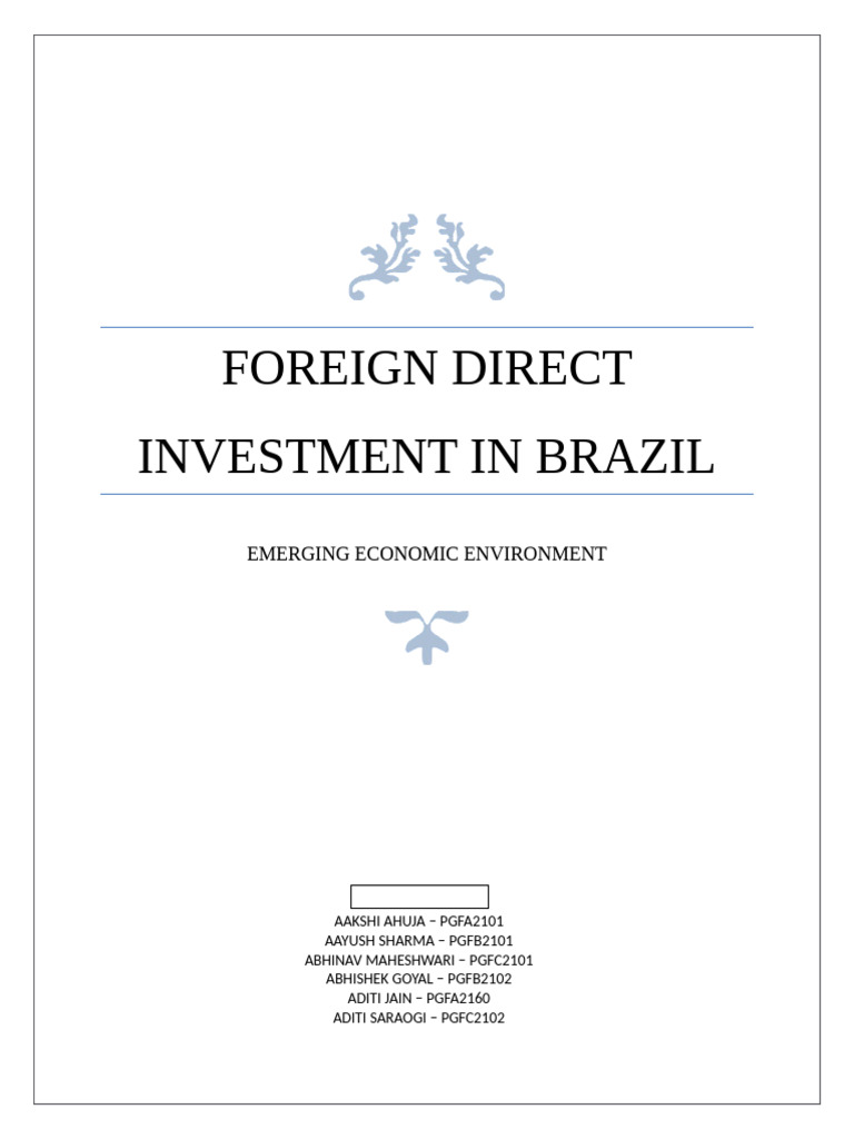FDI in Brazil - Docx-1 | PDF | Gross Domestic Product | Bric