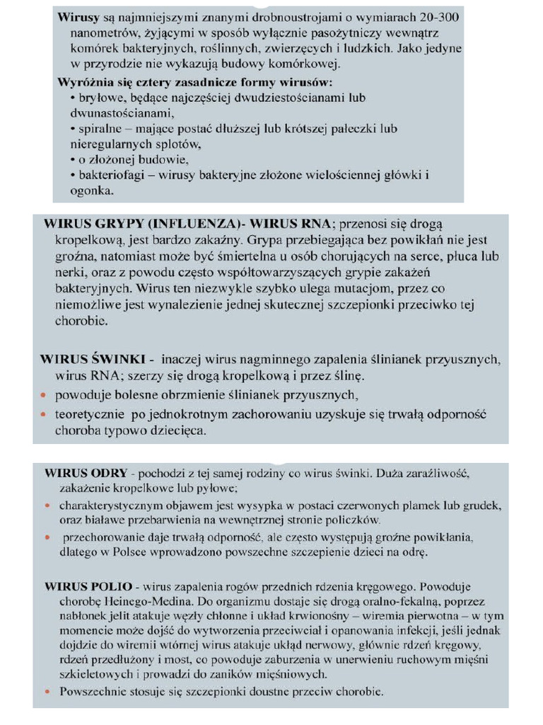 Biologia. WIRUSY | PDF