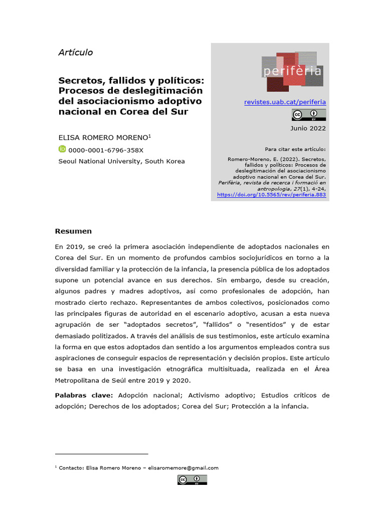 883-Texto Del Artículo-3591-1-10-20220629 | PDF | Adopción | Corea del Sur