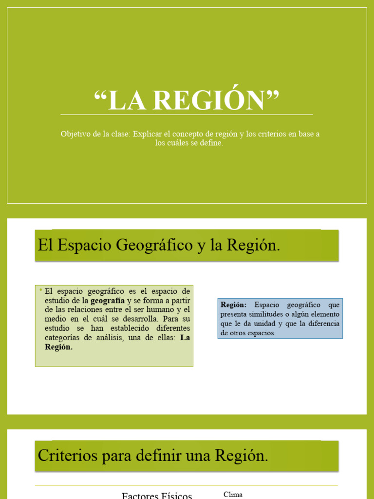Definición y Criterios de Región | PDF | Geografía | Educación en artes ...