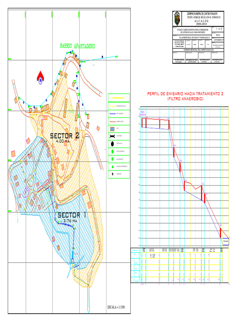 Lamina 1 - Planimetria Red y Emisario A.S Apartadero-A2 | PDF
