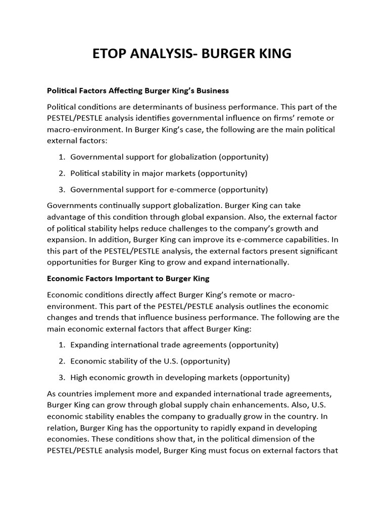 ETOP Analysis | PDF | Swot Analysis | Sustainability