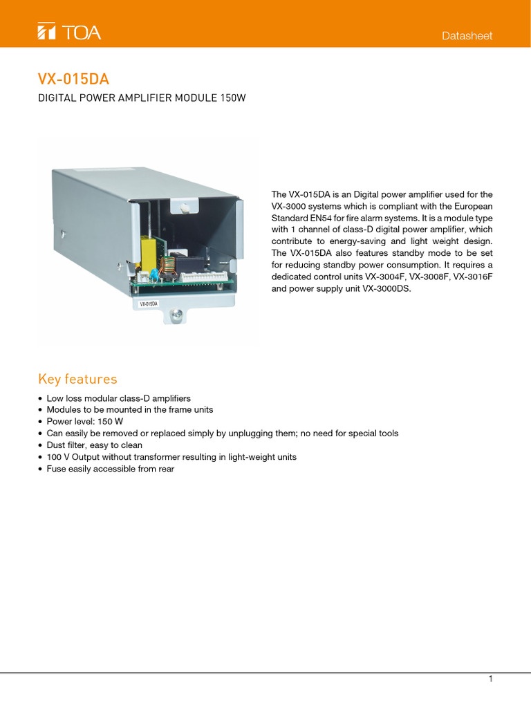 Digital Amplifier for Fire Systems | PDF | Amplifier | Capacitor
