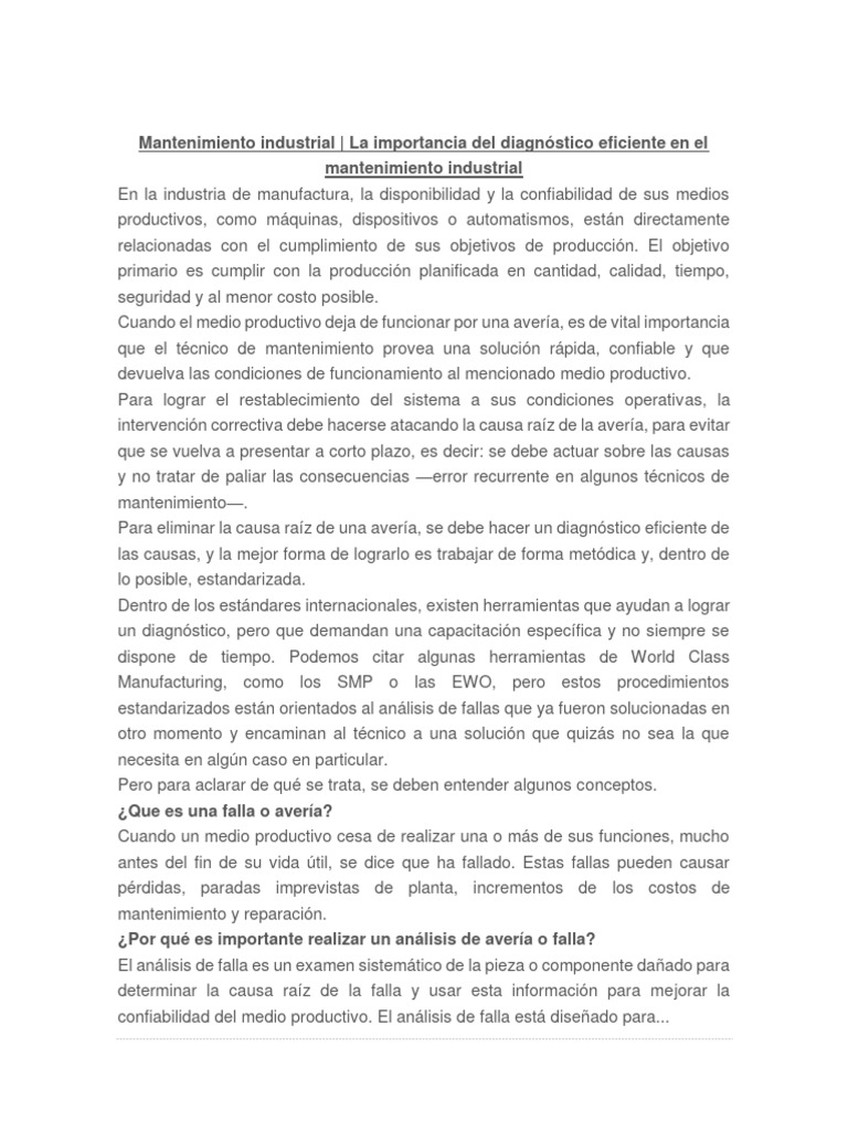 Ses 12 Lectura Fallas En Equipos Industriales Mantenimiento