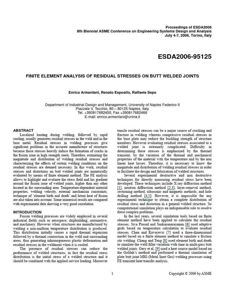 Finite - Element - Analysis - of - Residual - Stresses On Butt Welded ...
