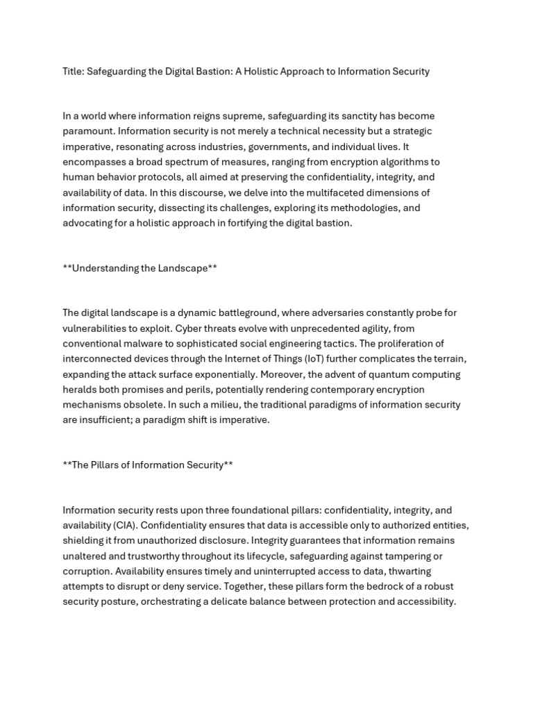 Information Security Pdf Security Computer Security