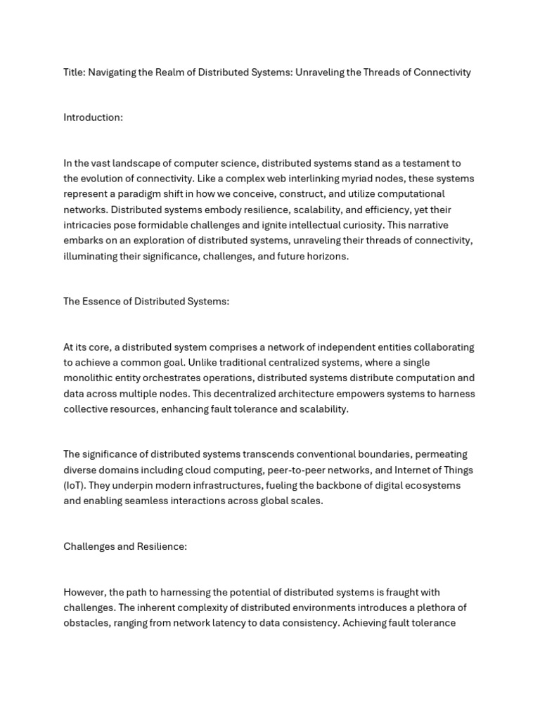 Distributed Systems Pdf Distributed Computing Computer Network