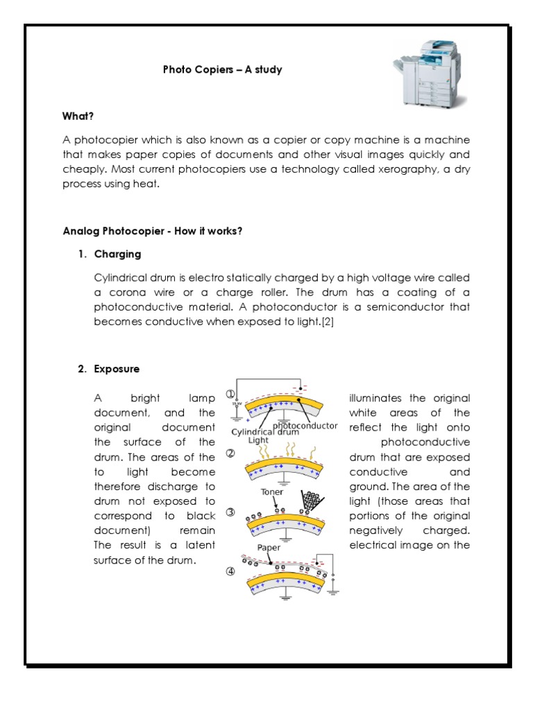 How Photocopiers Work: A Detailed Guide | PDF | Photocopier | Media ...