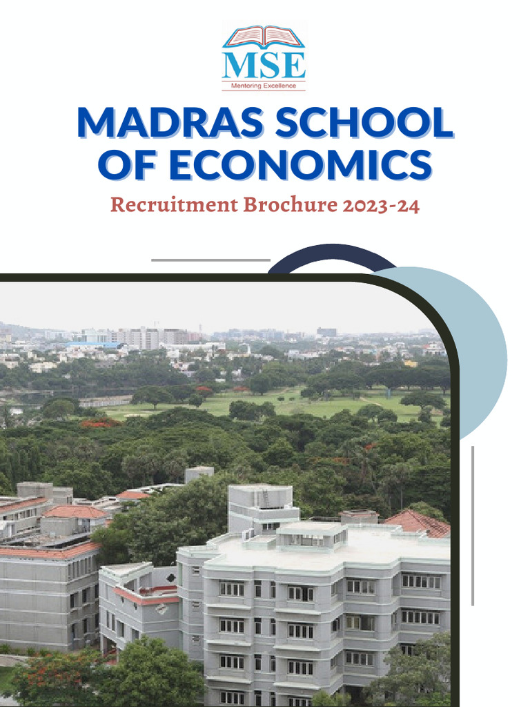MSE Placement Brochure 2022 24 | PDF | Economics | Financial Analyst