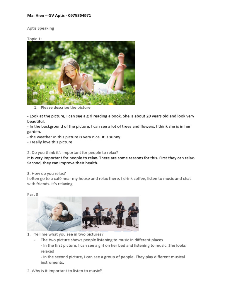 Aptis Speaking Practice Guide | PDF