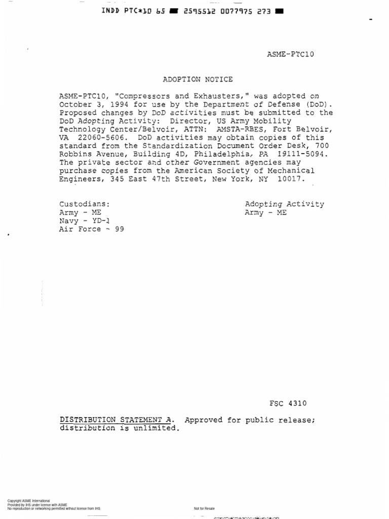 Asme PTC 10 1997 | PDF | Gases | Patent Infringement