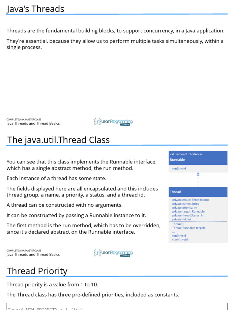 Slides Concurrency Java Threads and Thread Basics | PDF