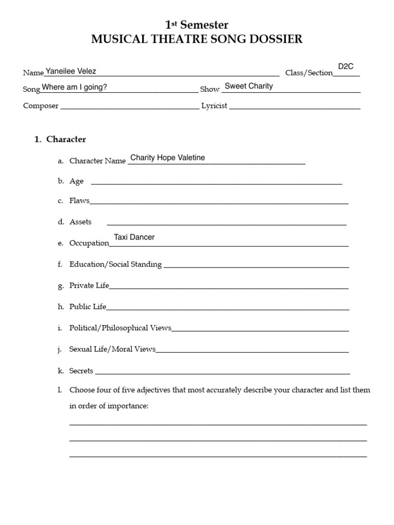 MT Song Dossier - 1st Semester - Fillable2+ | PDF | Career & Growth ...
