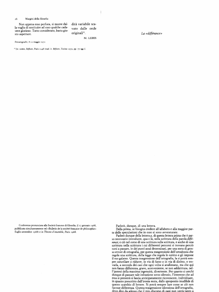 Jacques Derrida - La Différance | PDF