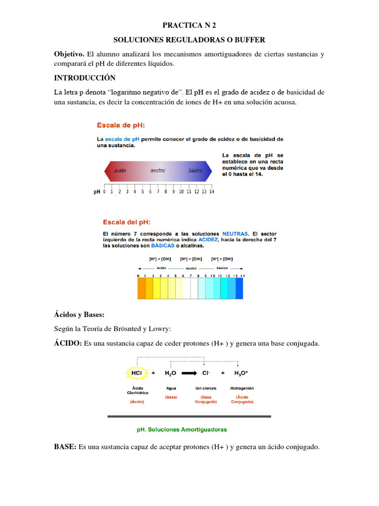Practica 2 Bioquimica | PDF | Solución tampón | Ph