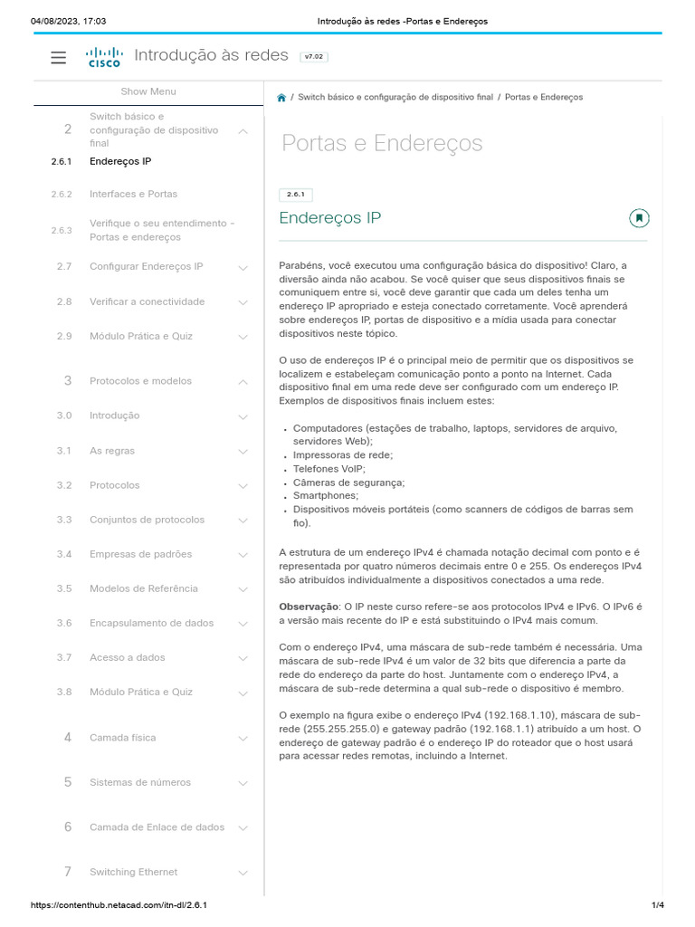 Endereços IP e Portas em Redes | PDF | Rede de computadores | Comutador ...