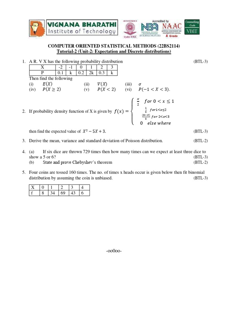 Discrete Distributions and Expectations Guide | PDF