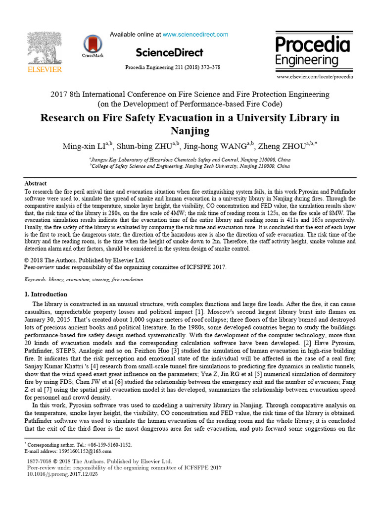 Fire Safety Evacuation Research 2017 | PDF | Smoke | Simulation