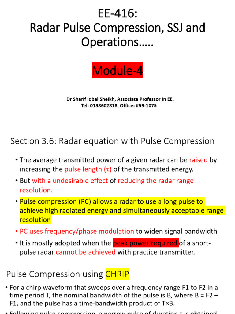 4 Radar Module4 Radar Operation | PDF | Radar | Information And ...