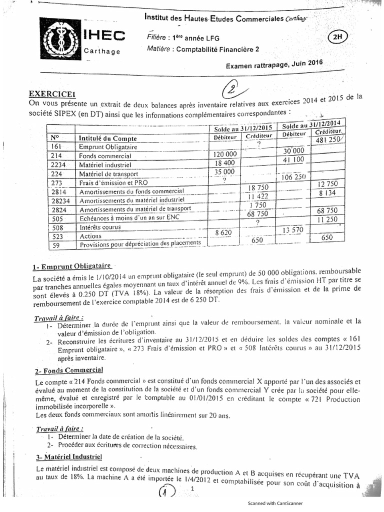 Compta 2 Juin 2016 | PDF