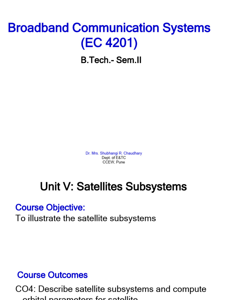 BCS Unit V | PDF | Antenna (Radio) | Satellite
