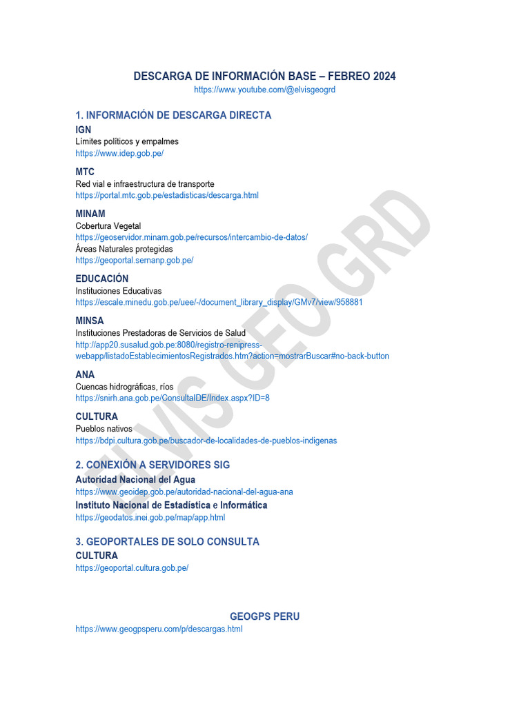 Recursos Geográficos y Datos Perú 2024 | PDF