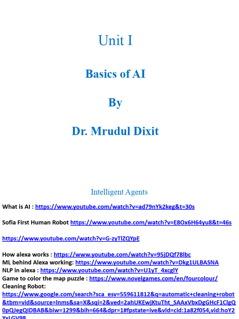 Ai Unit1 | PDF | Artificial Intelligence | Intelligence (AI) & Semantics