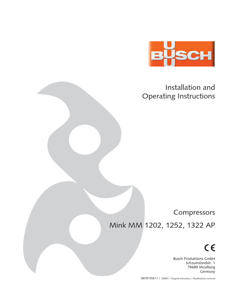 Busch Mink MM 1202-1322 AP Manual en | PDF | Valve | Mechanical Engineering