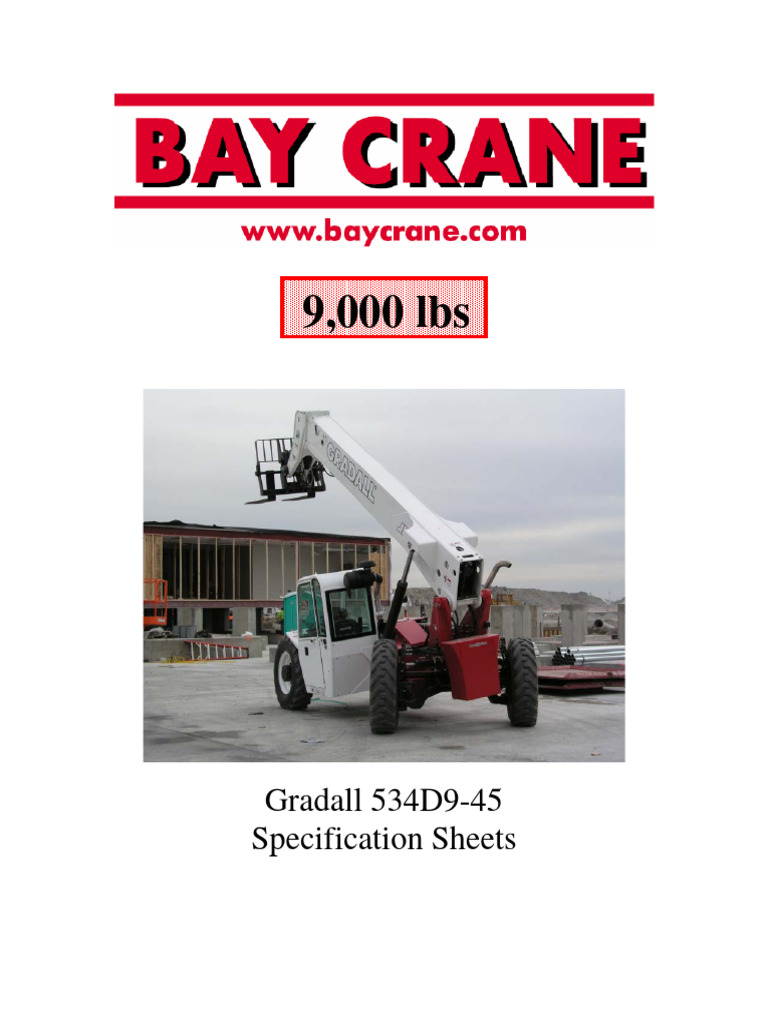 9 000 LB Gradall 534D9-45 | PDF | Elevator | Steering