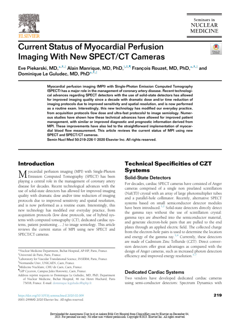 Current Status of Myocardial Perfusion | PDF | Ct Scan