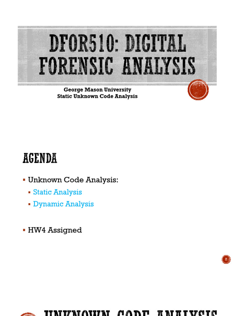 DFOR510 Week13 UnknownCodeAnalysis | PDF | Domain Name System | Malware