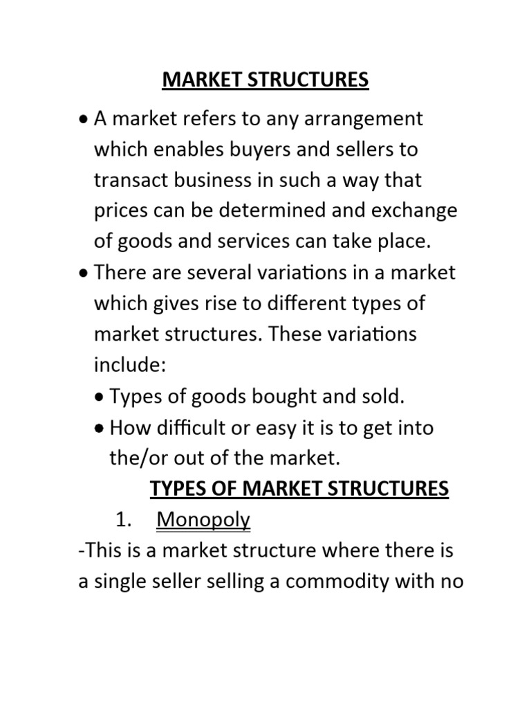 Market Structures | PDF | Monopoly | Profit (Economics)
