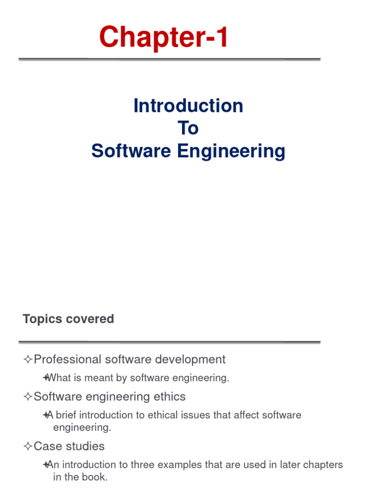 Chapter 1-Introduction to SE | PDF | Software | Application Software