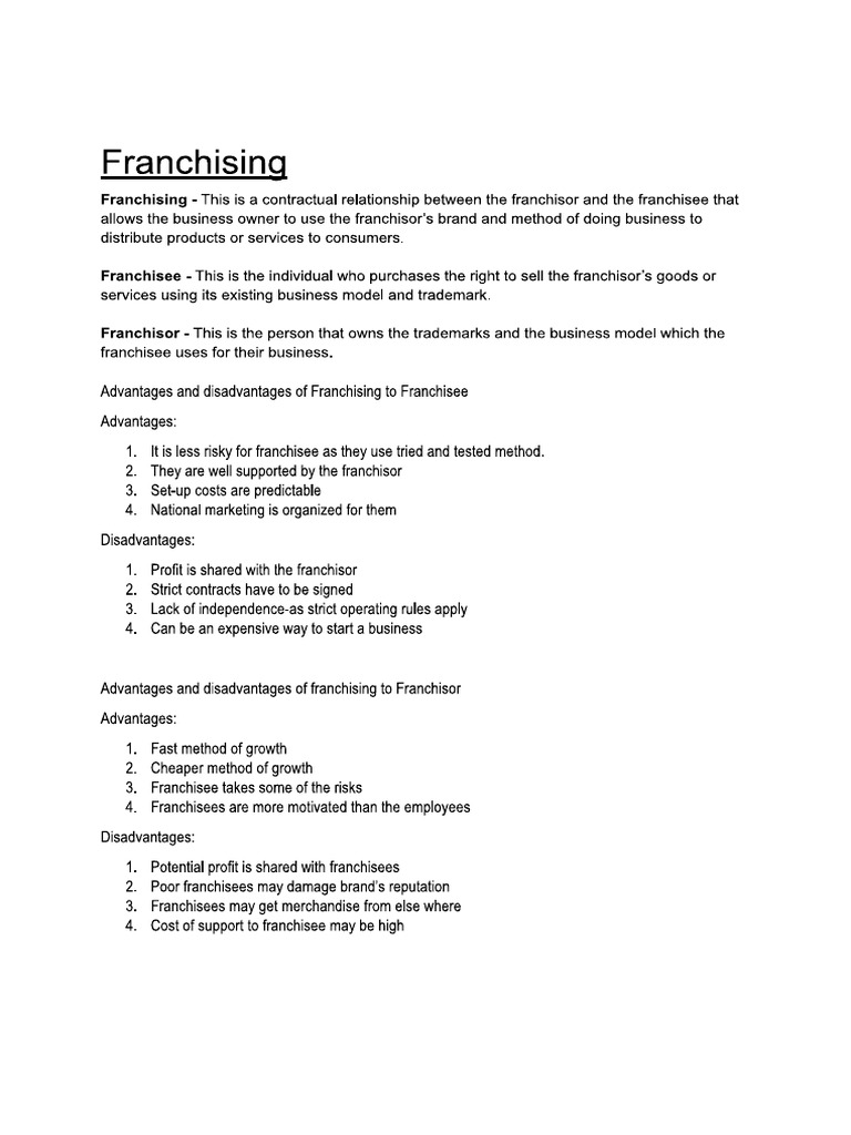 Franchising | PDF