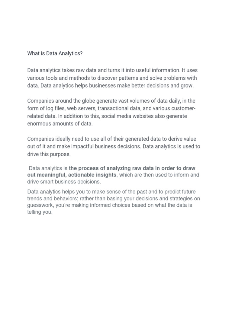 Data Analytics | PDF | Data Analysis | Analytics
