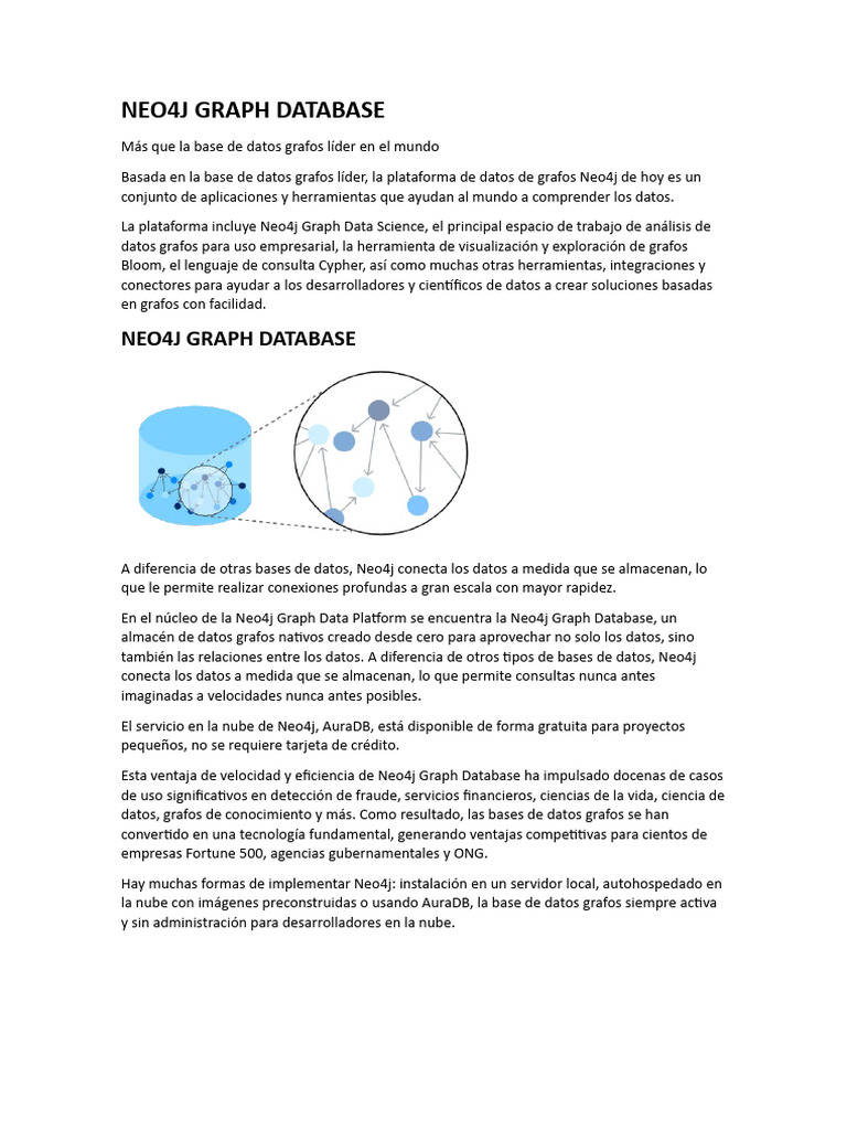 NEO4J GRAPH DATABASE | PDF | Computación en la nube | Bases de datos