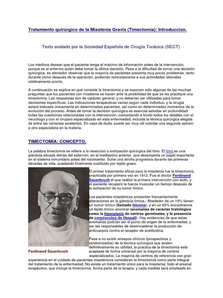 Guía de Timectomía para Pacientes | PDF | Timo | Cirugía