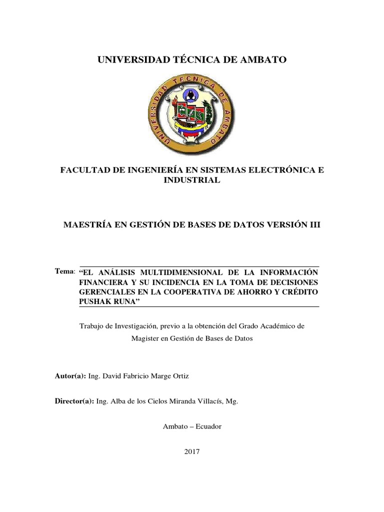 Tesis t1267mbd | PDF | Almacén de datos | Informática