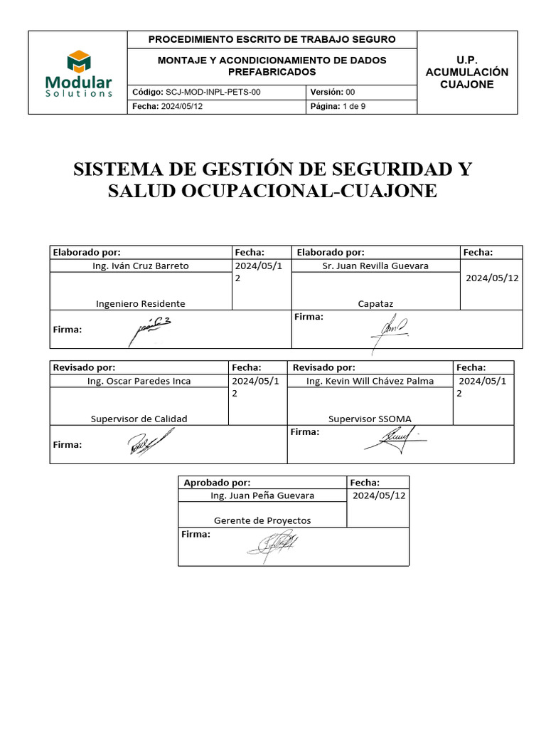 Scj-Mod-Inpl-Pets-07 Montaje y Acondicionamiento de Dados Prefabricados ...