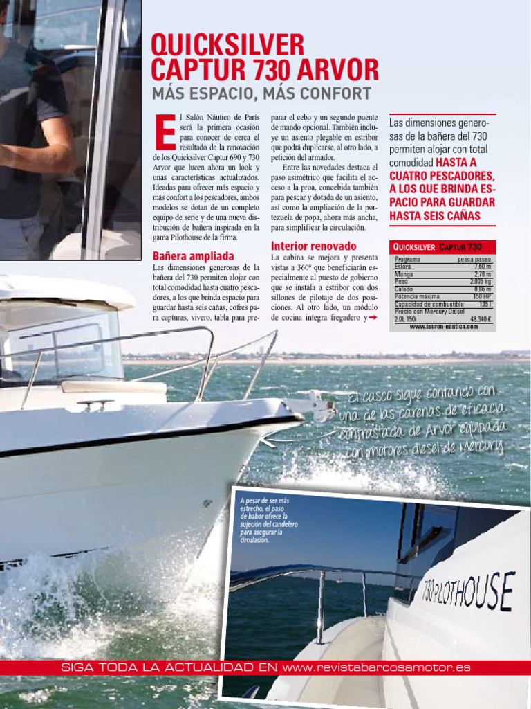Arvor 730: Espacio y Confort para Pesca | PDF