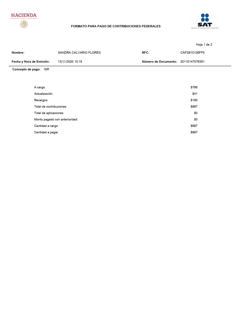 3B Cafs 2019 C2 Isr Iva Acuse 13 11 2020 | PDF