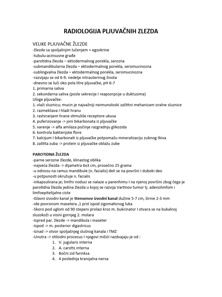 Radiologija Pljuvacnih Zlezda | PDF