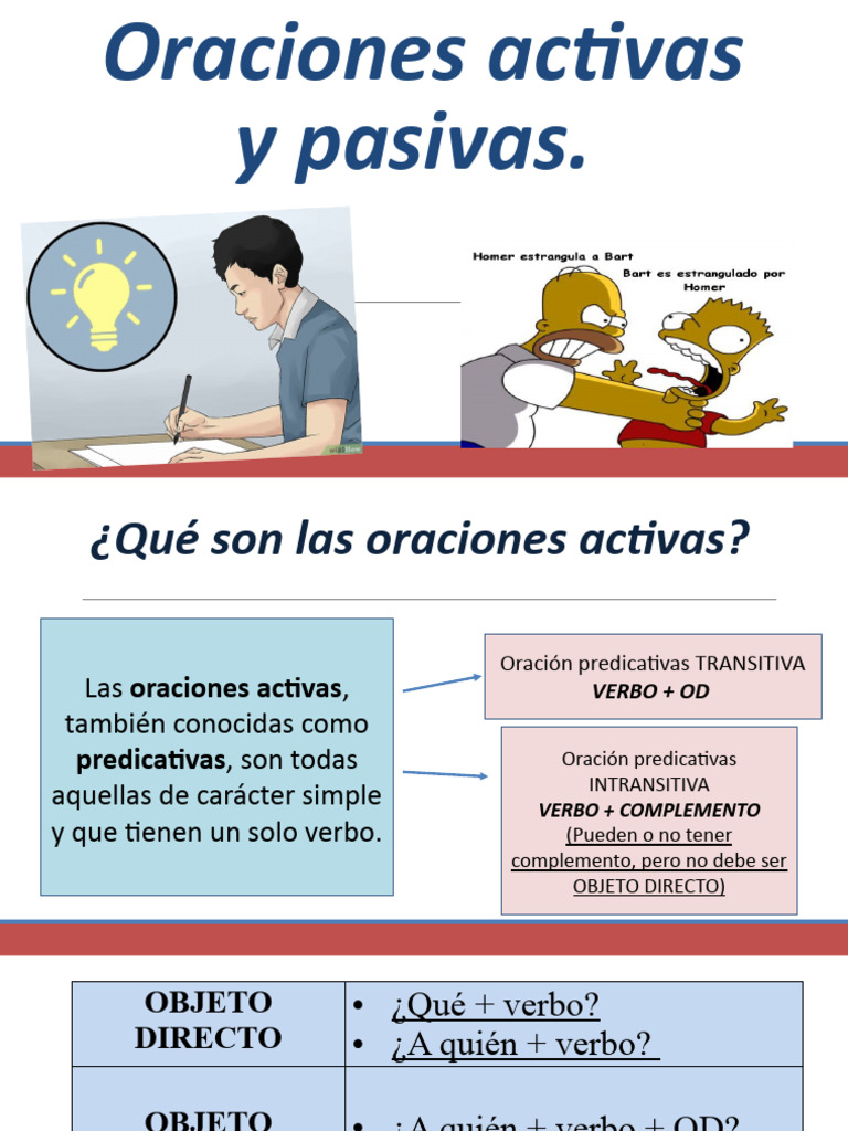 Oraciones Activas y Pasivas | Descargar gratis PDF | Verbo | Objeto ...