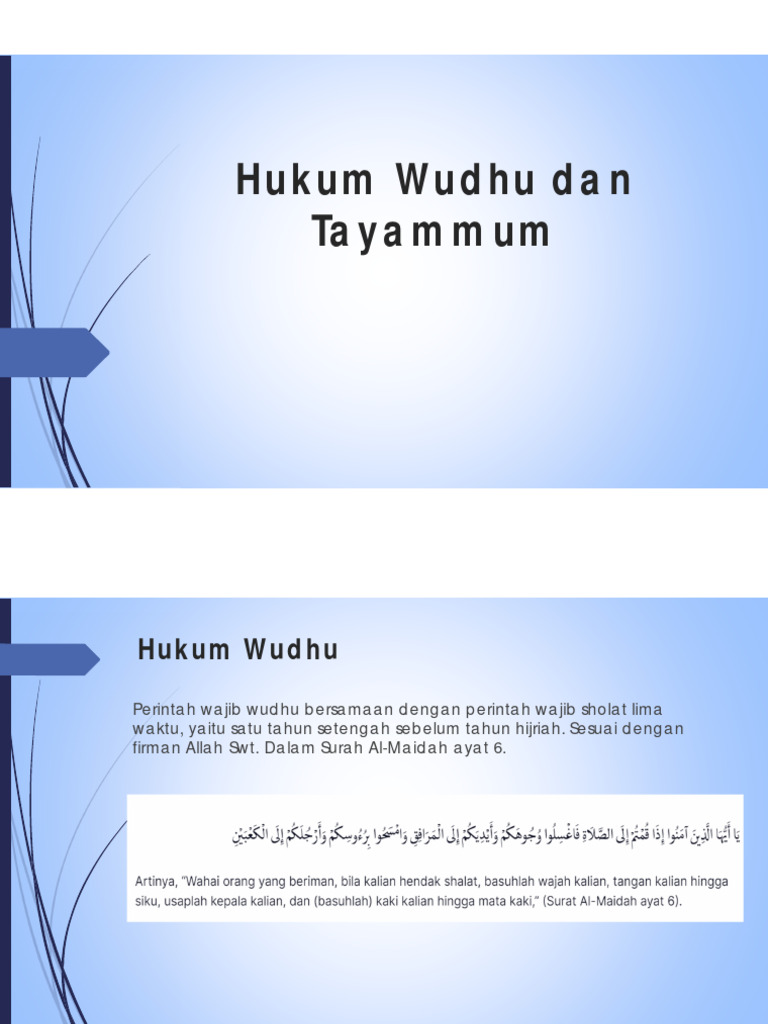 Hukum Wudhu Dan Tayammum | PDF