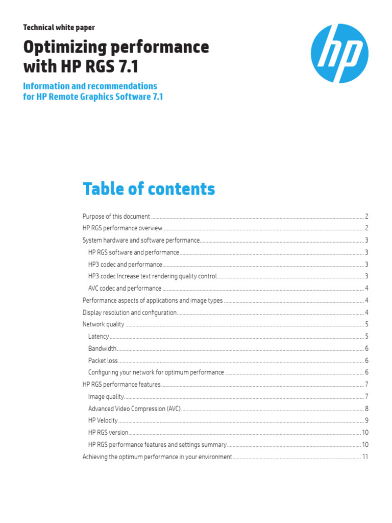 Optimizing Performance With HP RGS Whitepaper | PDF | Computer Network ...