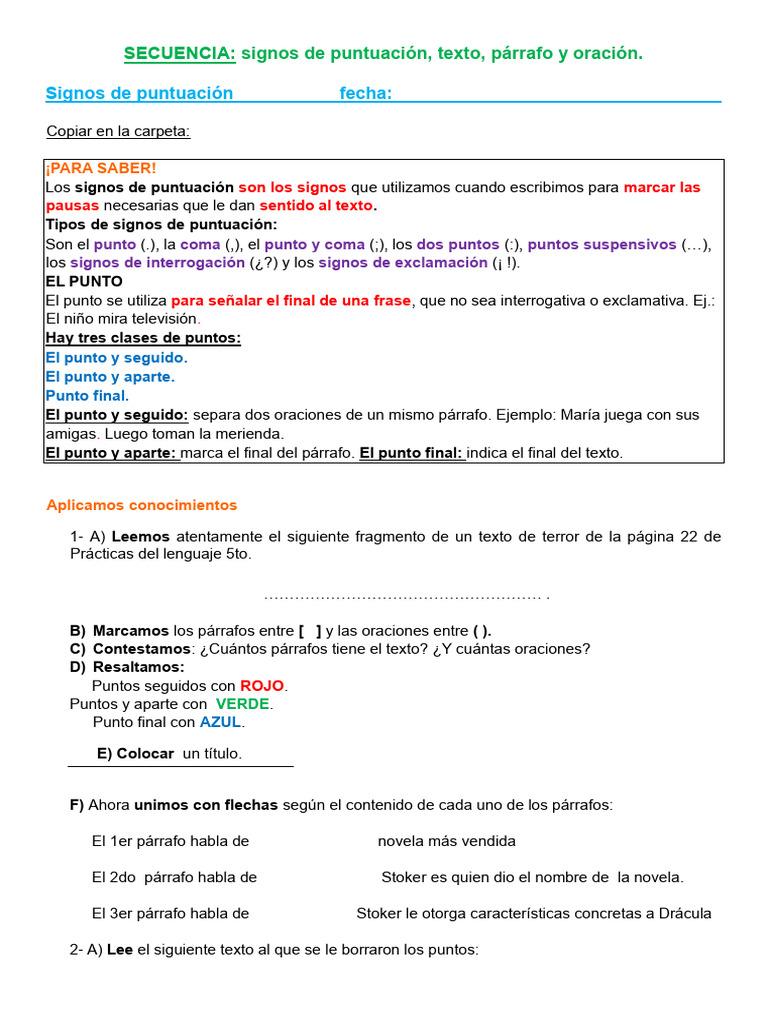 Signos de Puntuación y Oraciones | PDF | Puntuación | Coma