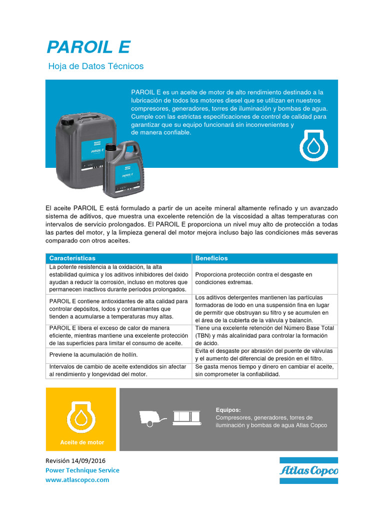 Product Reference Sheet - Paroil E Spanish 2915 8047 40 | Descargar ...